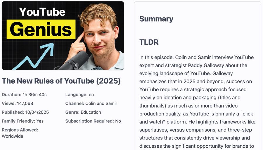 VideoBrev.com: Instant YouTube Transcripts & AI Summaries